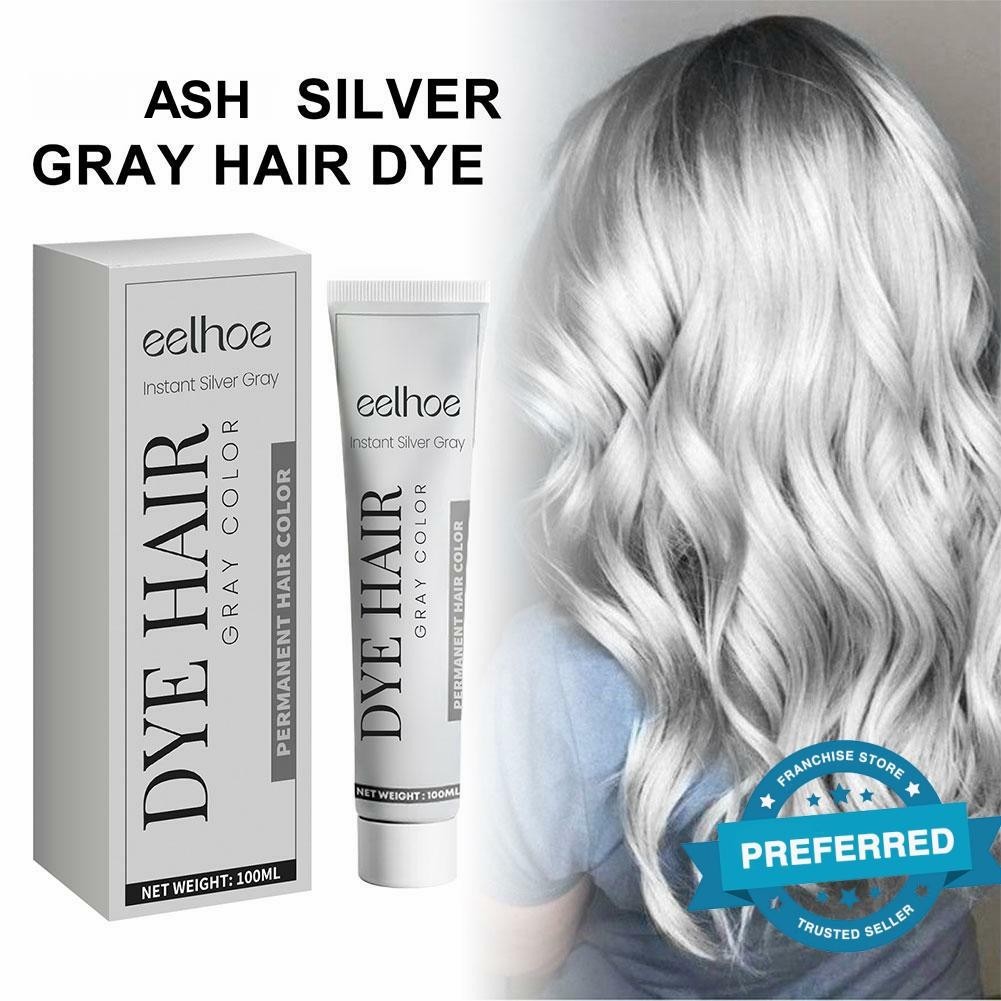 Ash/grey Hair Color Cream Hair Dye Mild Natural Plants 100ml (no ...