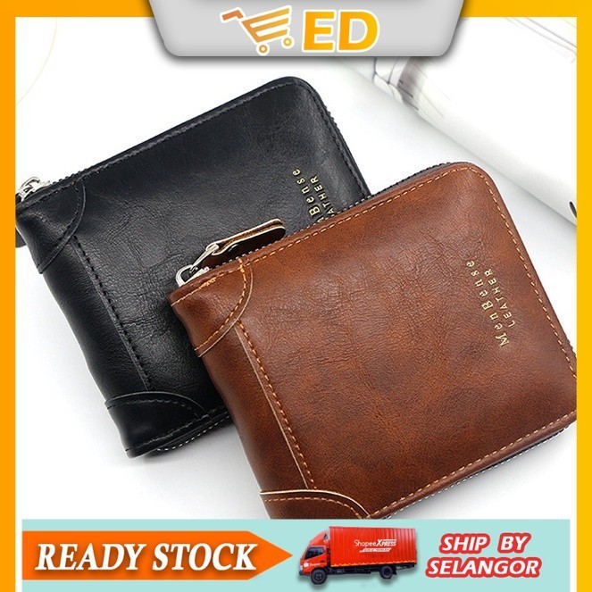 EDS_ Men's Short New Wallet Multi-Card Men's Zipper Coin Purse Dompet ...