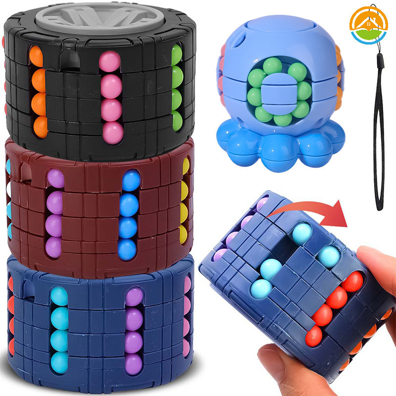 3D Cylinder Cube Toy Magical Bean Gyro Rotate Slide Puzzle Games ...