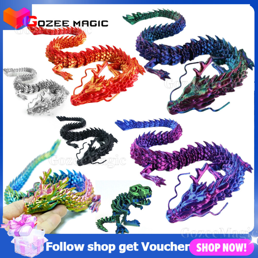 3D Printed Articulated Dragon Toys Multi-Jointed Movable Action ...