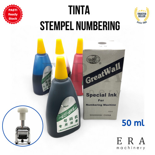 MERAH PUTIH HITAM Ink Stamp Numbering Numerator automatic Stamp ...
