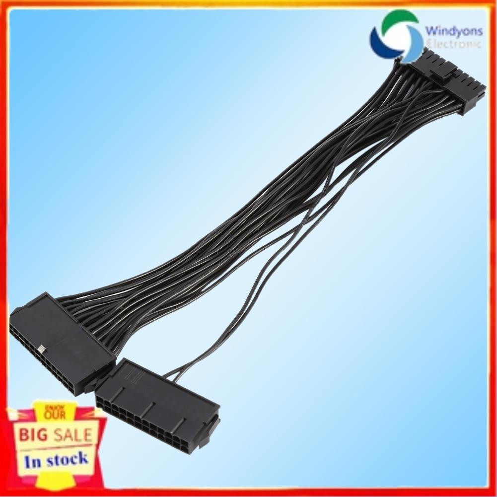 Windyons 24Pin Mining Dual PSU Adapter ATX Power Supply Cable Connector ...