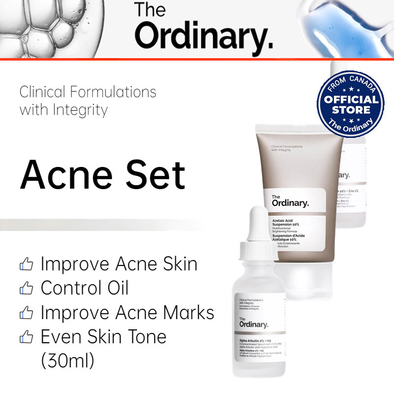 The Ordinary Acne Set Niacinamide 10% + Zinc 1% FACE CREAM Suspension ...