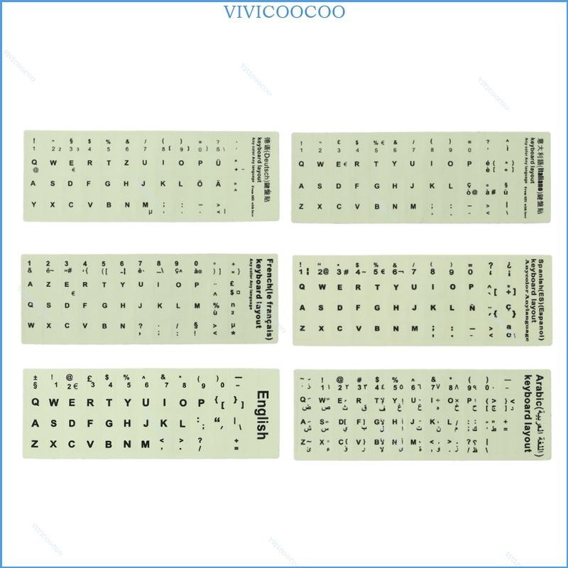 VIVI Black Letters Fluorescent Keyboard Italian Sticker Button Letters ...