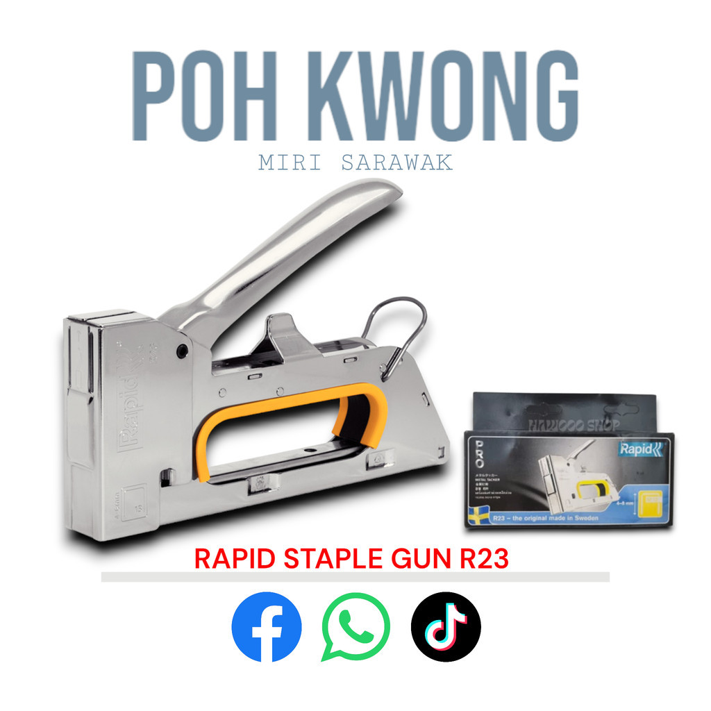 RAPID Hand Stapler Tacker Gun R23 (Suitable For 6mm or 8mm Staple Nail ...