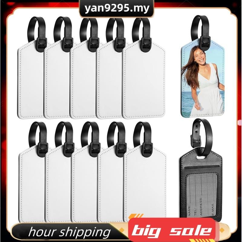 Sublimation Luggage Tags White Heat Transfer PU Leather Name Tag Blank ...