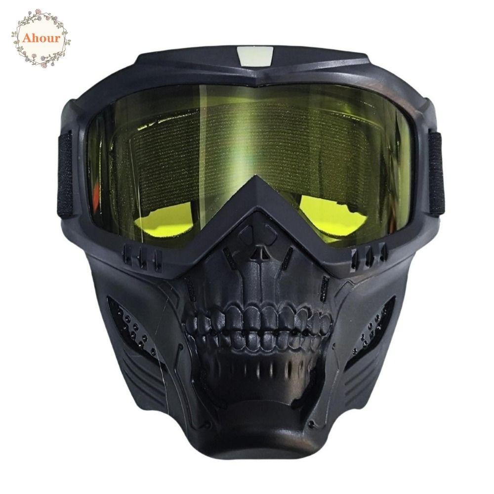 AHOUR Skull Head Motorcycle Goggles, Eye Protection Head-mounted Skull ...