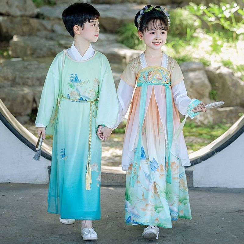Hanfu Boys 2024 Handsome Style Ancient Tang Girls Ancient Children ...