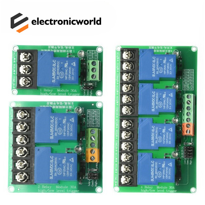 1 2 4 8 Channel Relay Module 30A With Optocoupler Isolation 5V 12V 24V Supports High And low ...