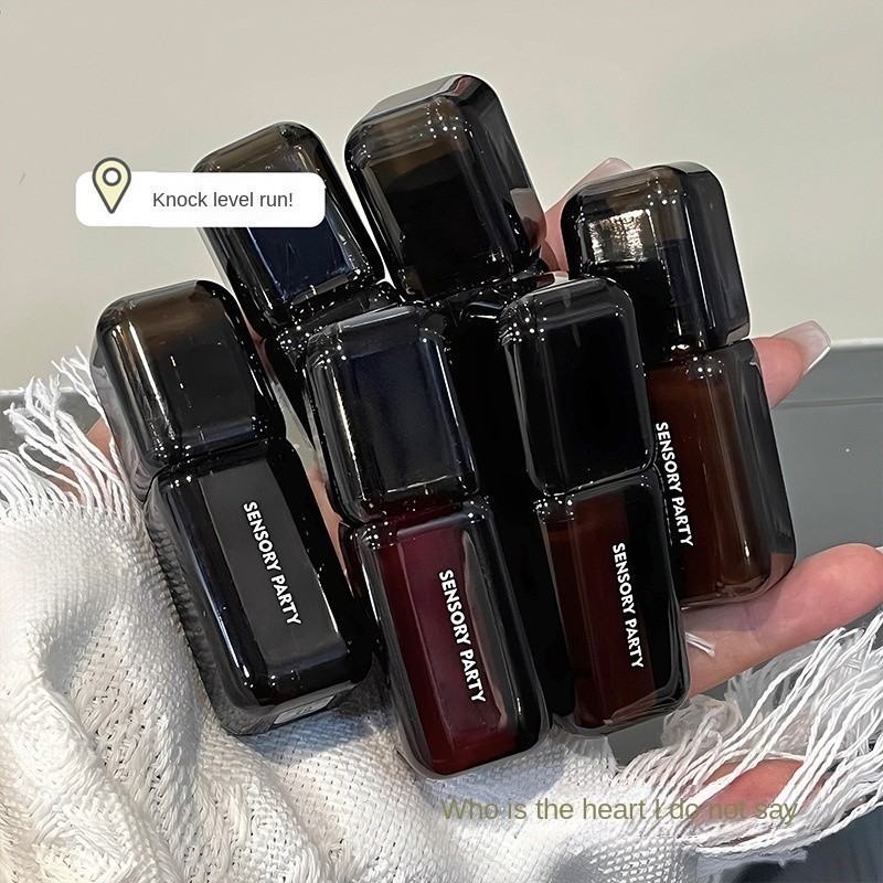 SENSORY PARTY Black Square Tube Lip Gloss Velvet Mirror Finish Moisture ...