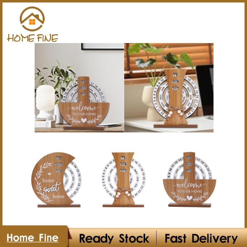 [Katharina_xMY] Wooden Perpetual Calendar Calendar Wooden Disc Calendar ...