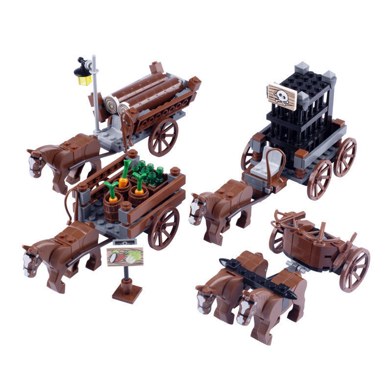 Moc Medieval Chariot Prisoner Carriage Carriage Small Particle Building ...