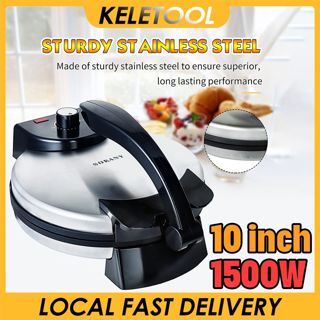1500W Electric Paratha Chapati Roti Maker automatic Stainless Steel Non ...