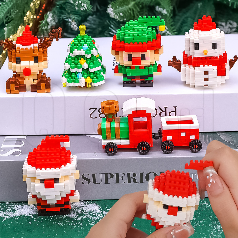 Christmas Building Blocks Toy - DIY Assembled Present - Mini Santa ...