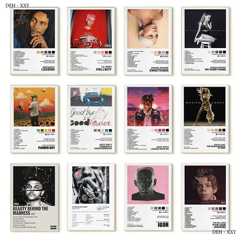 Music Album Covers Poster Gifts Juice Wrld,Tyler Hip Hop Rapper Singer ...