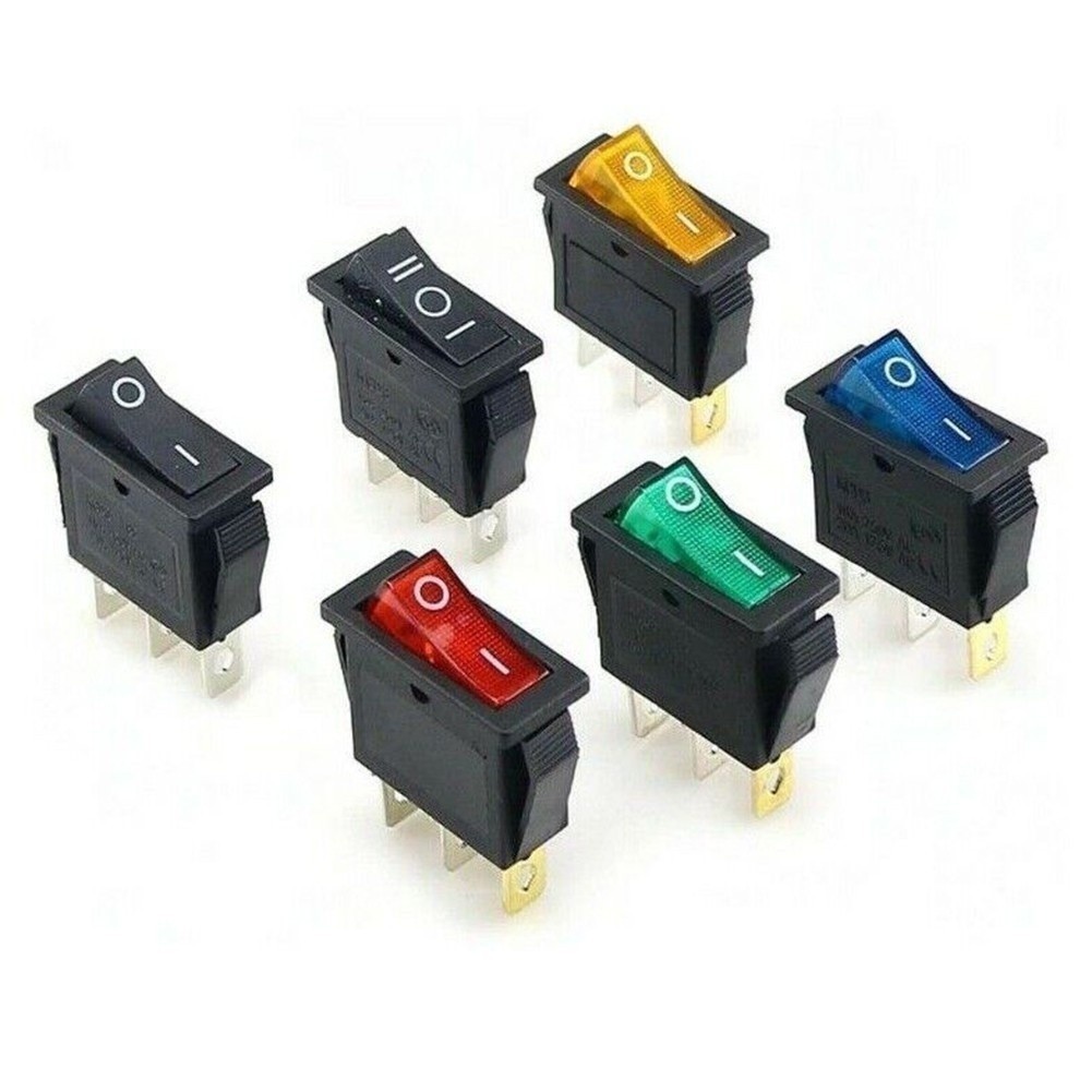 (BABYCITY-MY) Rectangular Latching Neon Rocker Switch ON/OFF 3 Pin Red ...