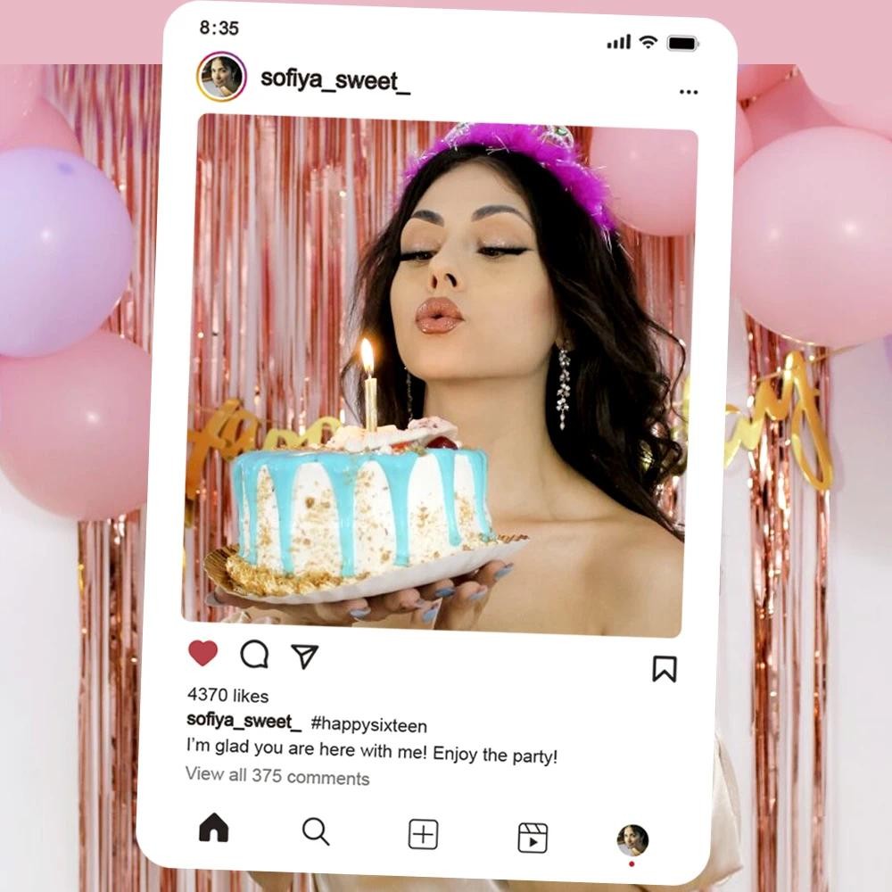 Social Media Photo Booth Prop Custom Photo Booth Frame Customized Insta ...