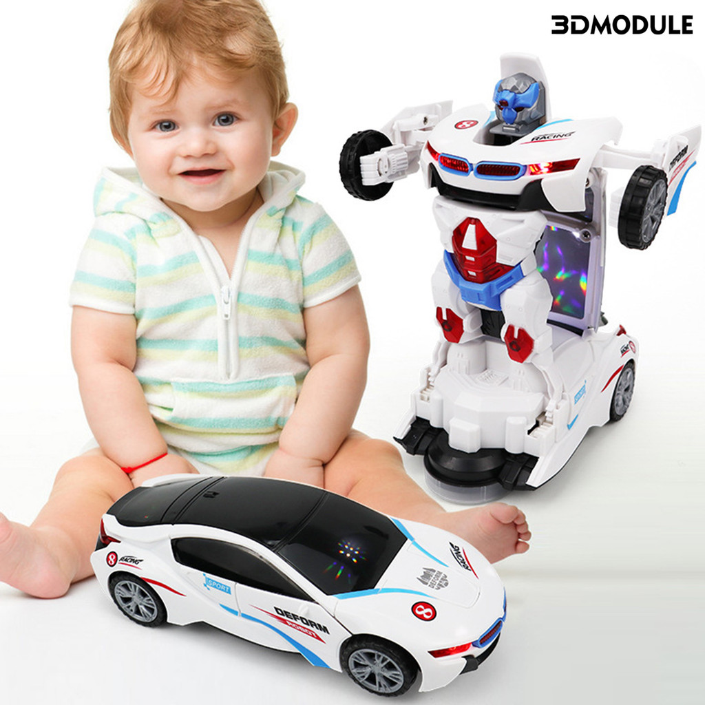 {LY}Electric Transforming Robot Car Toy with Music Light Automatic ...