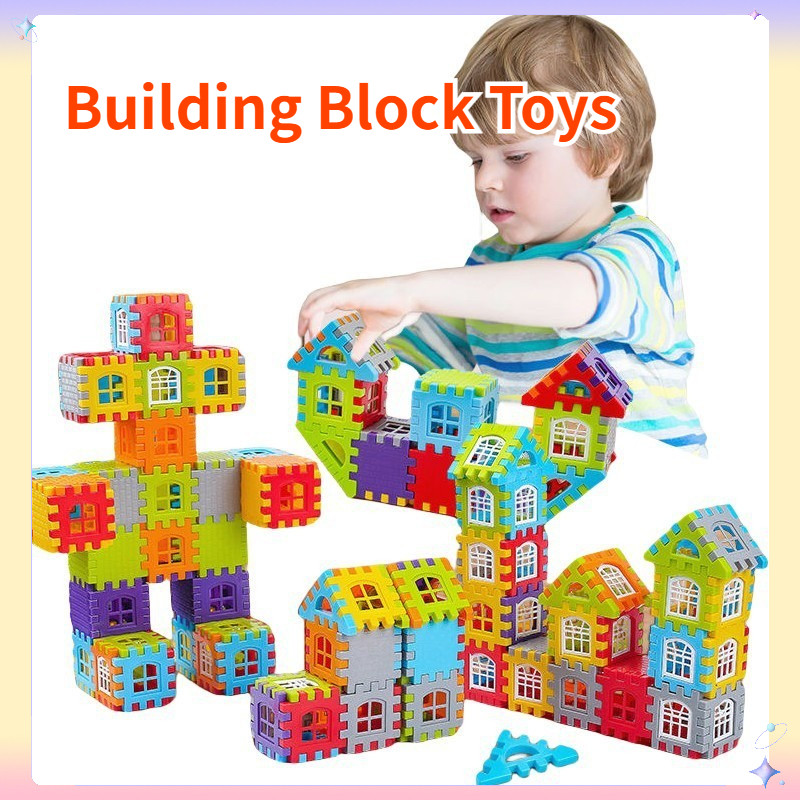 House Building Blocks for Kids Assemble Toys Colored Plastic 3-6 Years ...