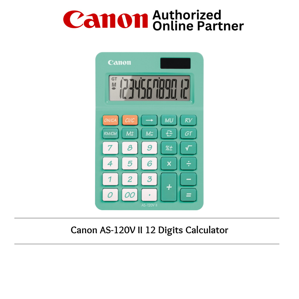 Canon AS-120V II 12 Digits Calculator (Paris Green) | Shopee Malaysia