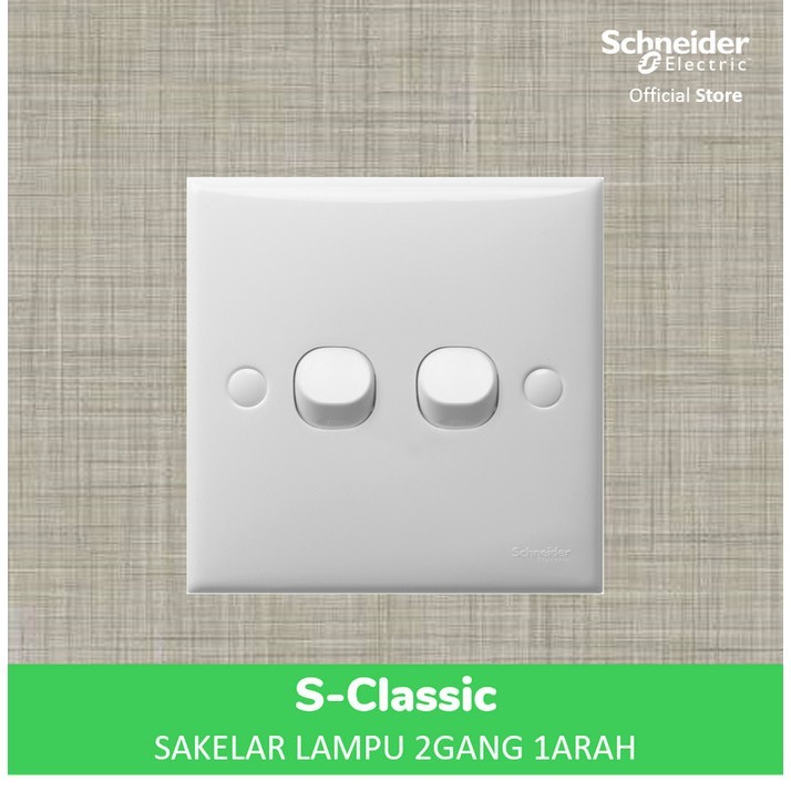 Schneider S-Classic 2-Gang Light Switch - E32_1_2AR_WE_G3 | Shopee Malaysia