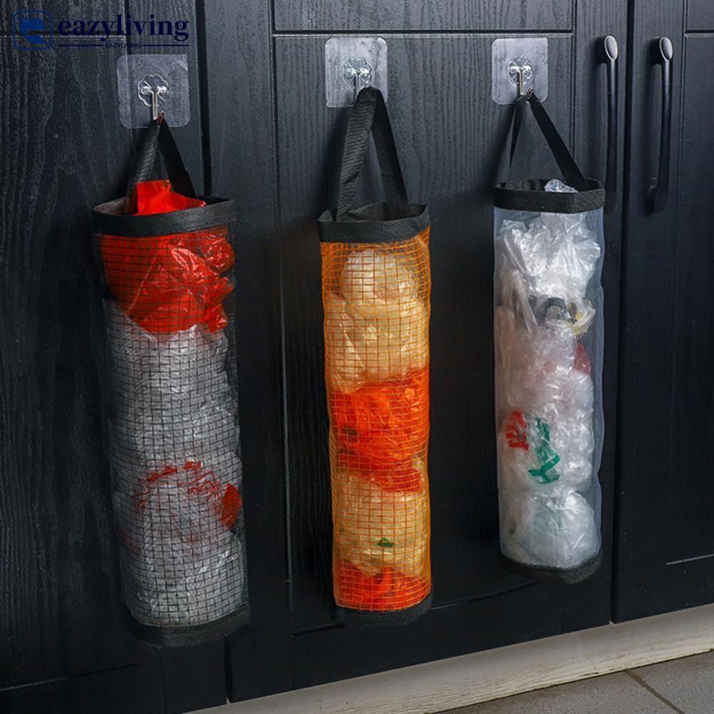 EAZYLIVING Home Grocery Bag Holder Wall Mount Plastic Bag Holder ...