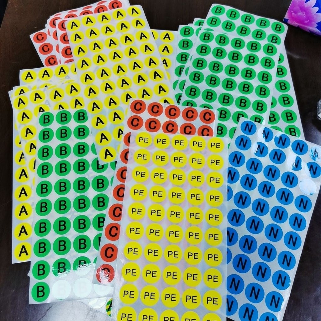 Yellow-green PE phase sequence label with black letters Yellow green PE ...