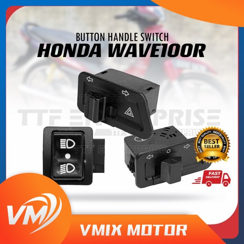 HONDA WAVE100R BUTTON HANDLE SWITCH (SIGNAL/DOUBLE SIGNAL/LIGHT ON/OFF ...