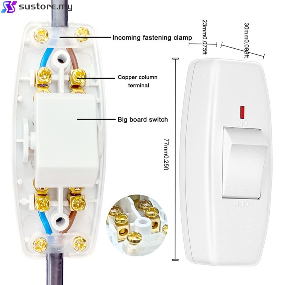 [Super] Inline Cord Switch Lamp Switch Replacement Button in line Cord ...