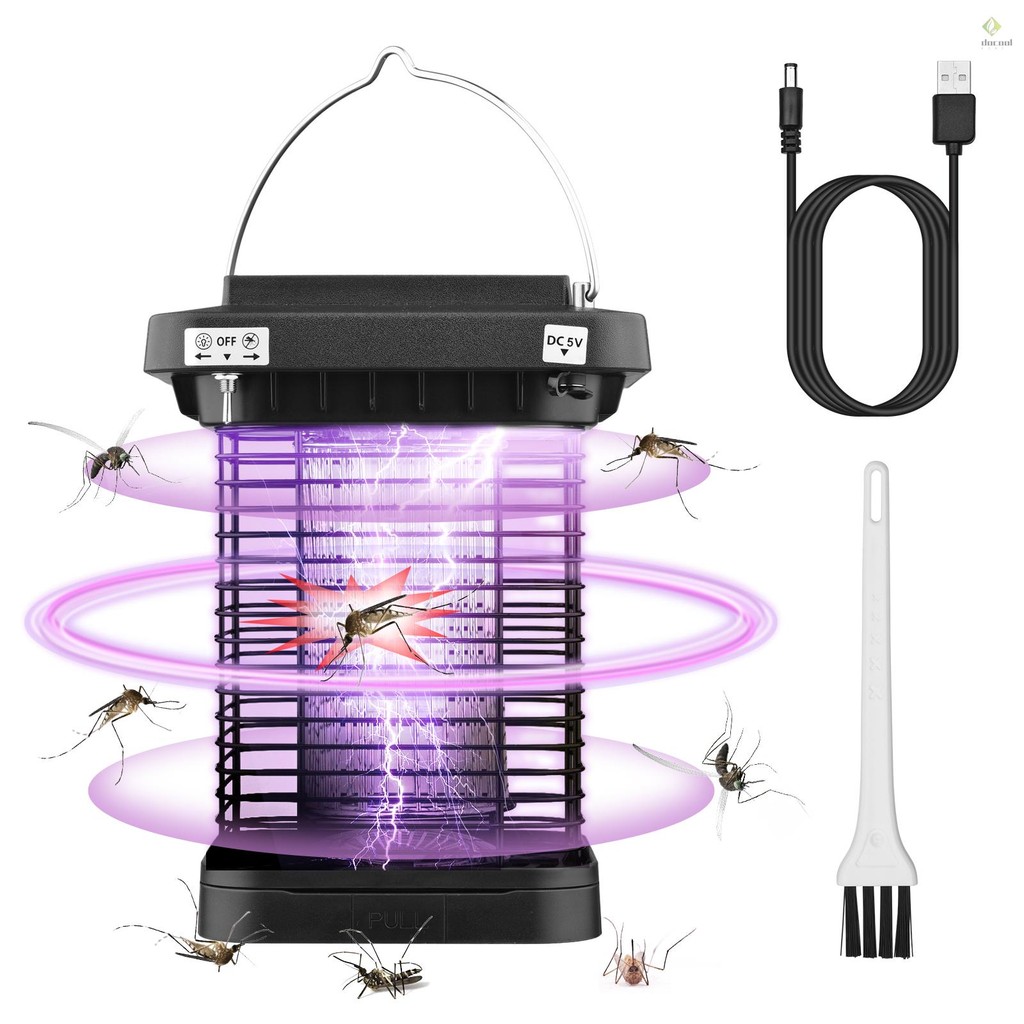 Outdoor Solar Powered Bug Killer Zapper High Powered Electric Mosquito ...