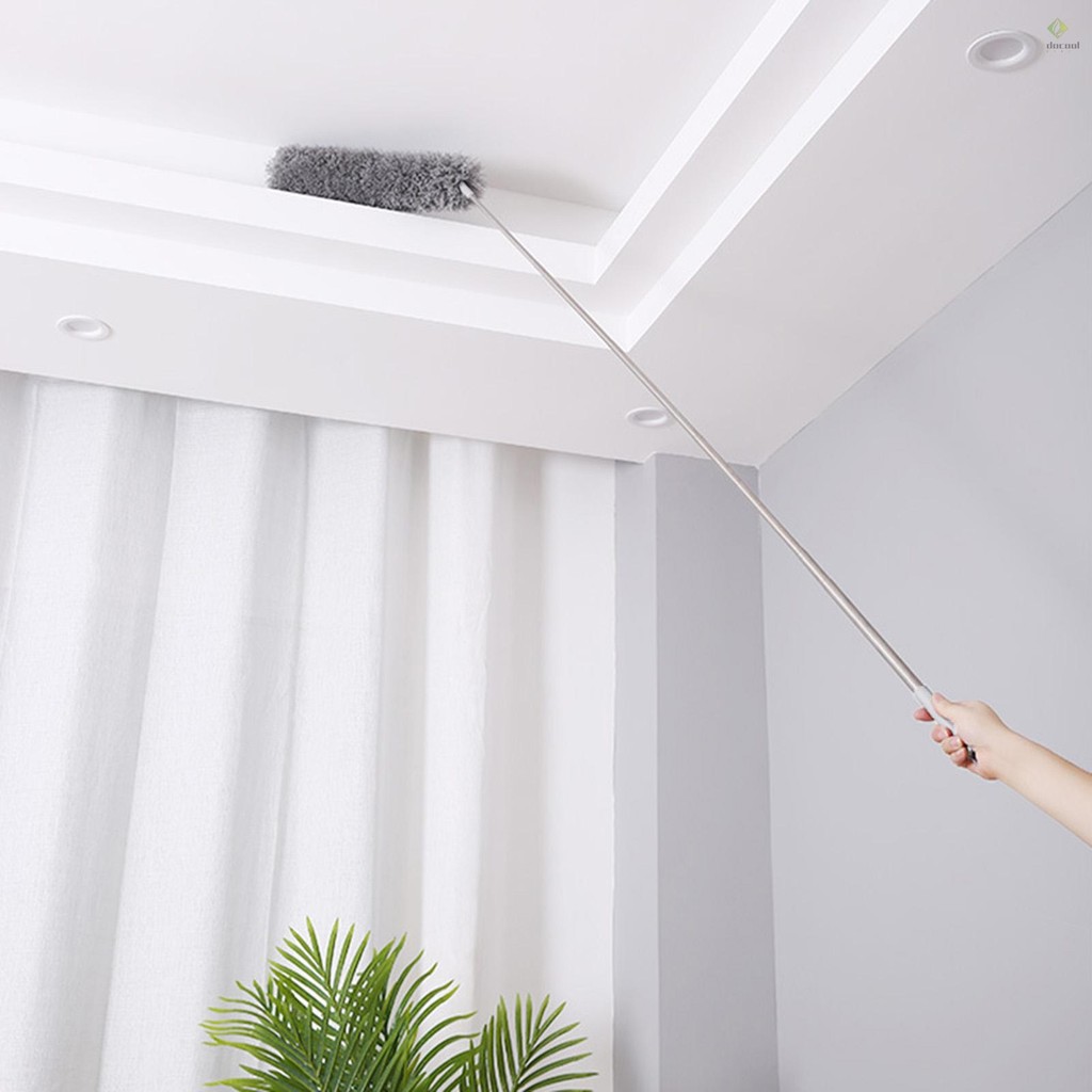 Microfiber Duster Long Telescopic Rod Flexible Head Home Ceiling Spider ...