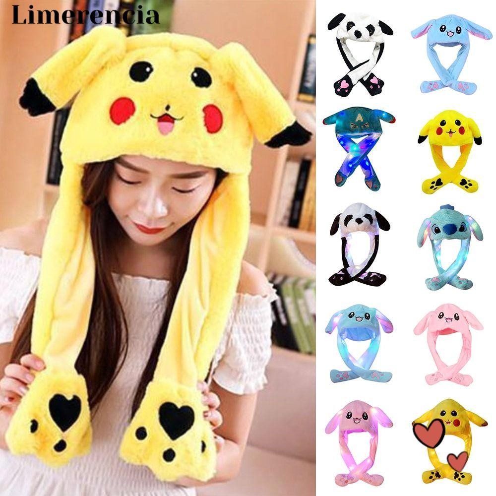 LIMERENCIA Glowing Plush Moving Hat, Cartoon Neck Warmer Animal Earflap ...