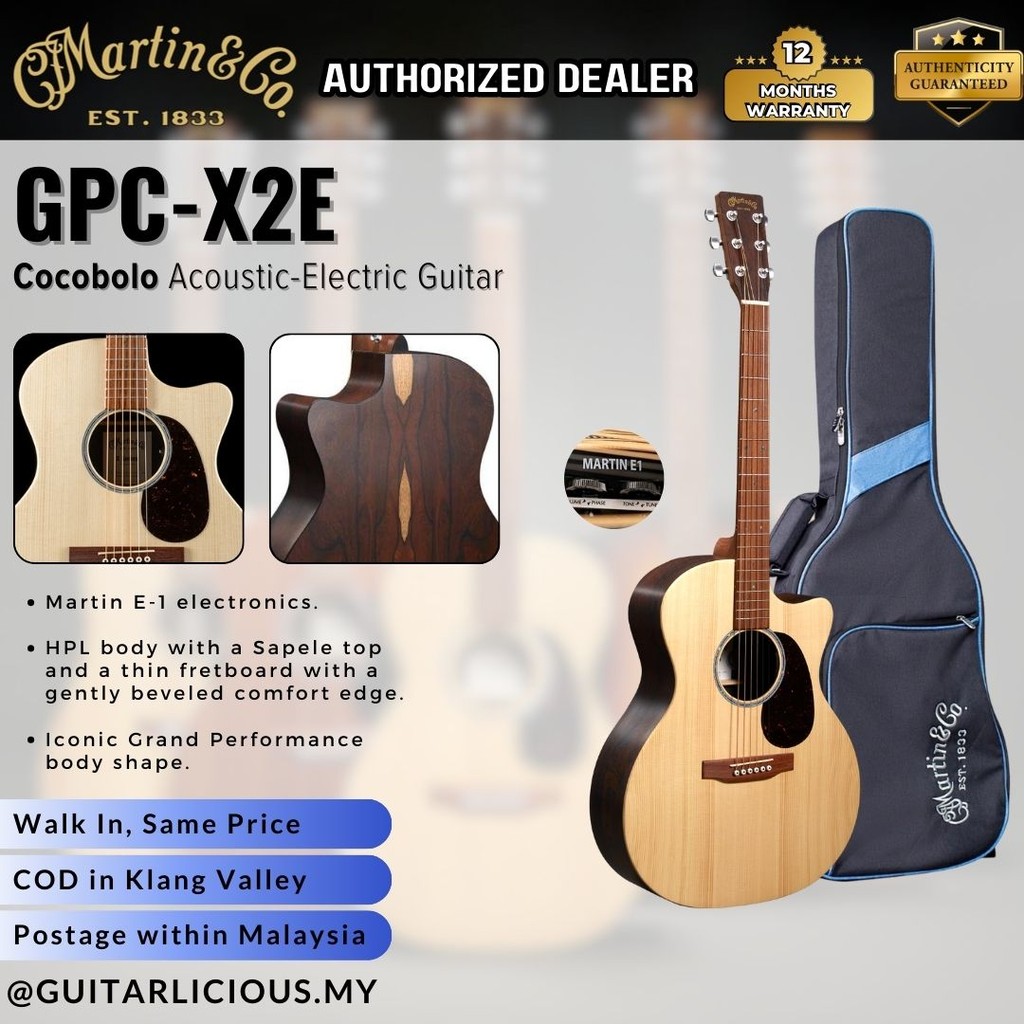 Martin GPC-X2E Cocobolo Remastered X Series Acoustic-Electric Guitar ...