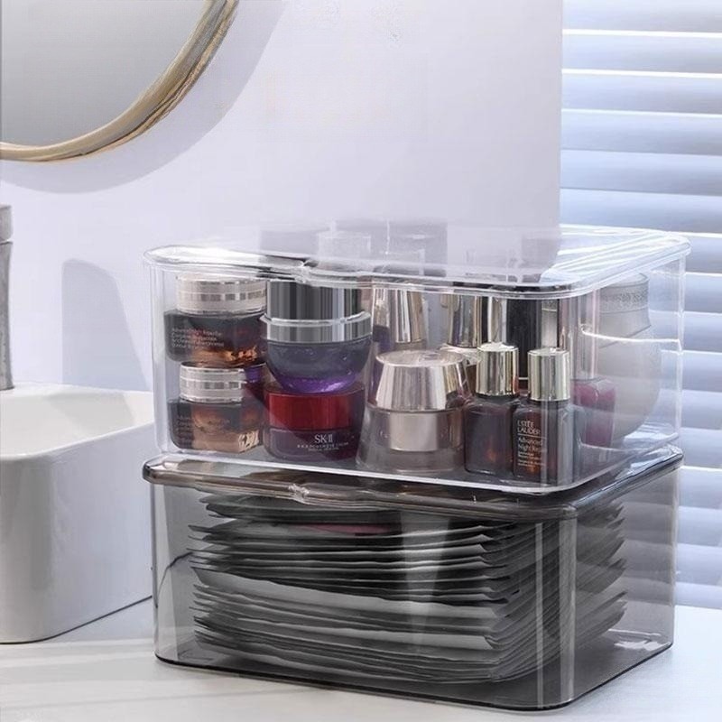 Mask Storage Box Cosmetics Rack Transparent Skin Care Products Storage ...