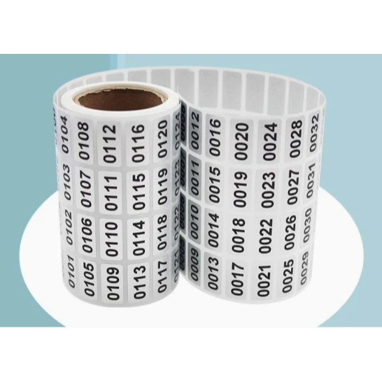 Serial Barcode DIY Self-Adhesive 0001-2000 Waterproof Silver ...