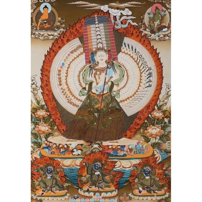 结缘大白伞盖佛母像高清唐卡手绘西藏密宗菩萨画像定制相片过塑封20241006 | Shopee Malaysia