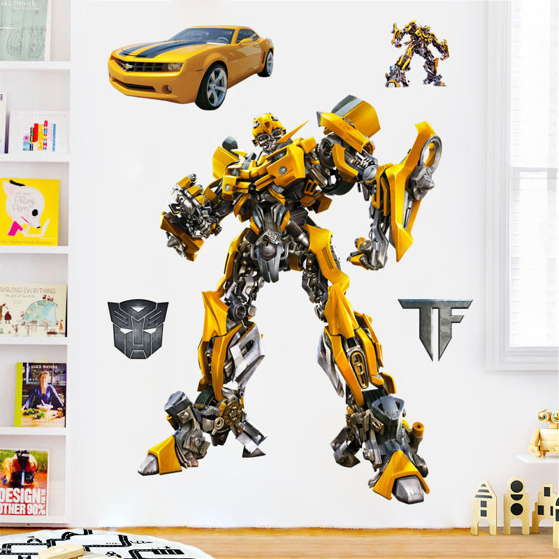 Transformers Bumblebee Wall Stickers Optimus Prime Robot Car Cartoon ...
