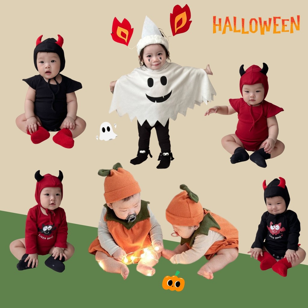 Halloween Children Costume Boys Girls Autumn Winter Cute Pumpkin Little ...