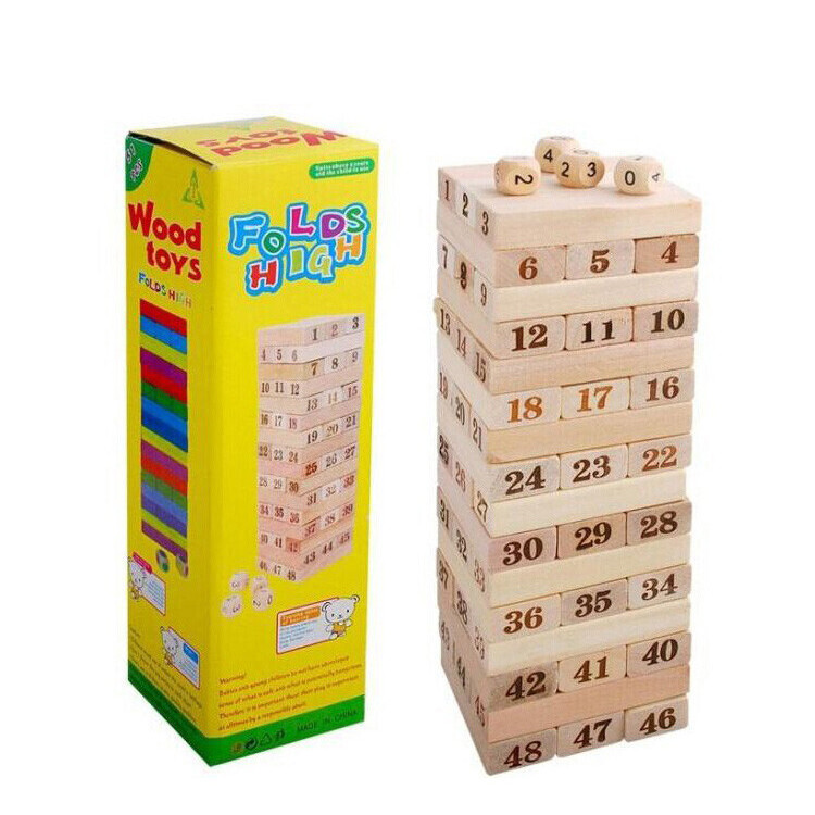 Folds High Toys 48Pcs Stacko UNO Stacked Building Blocks Wooden ...