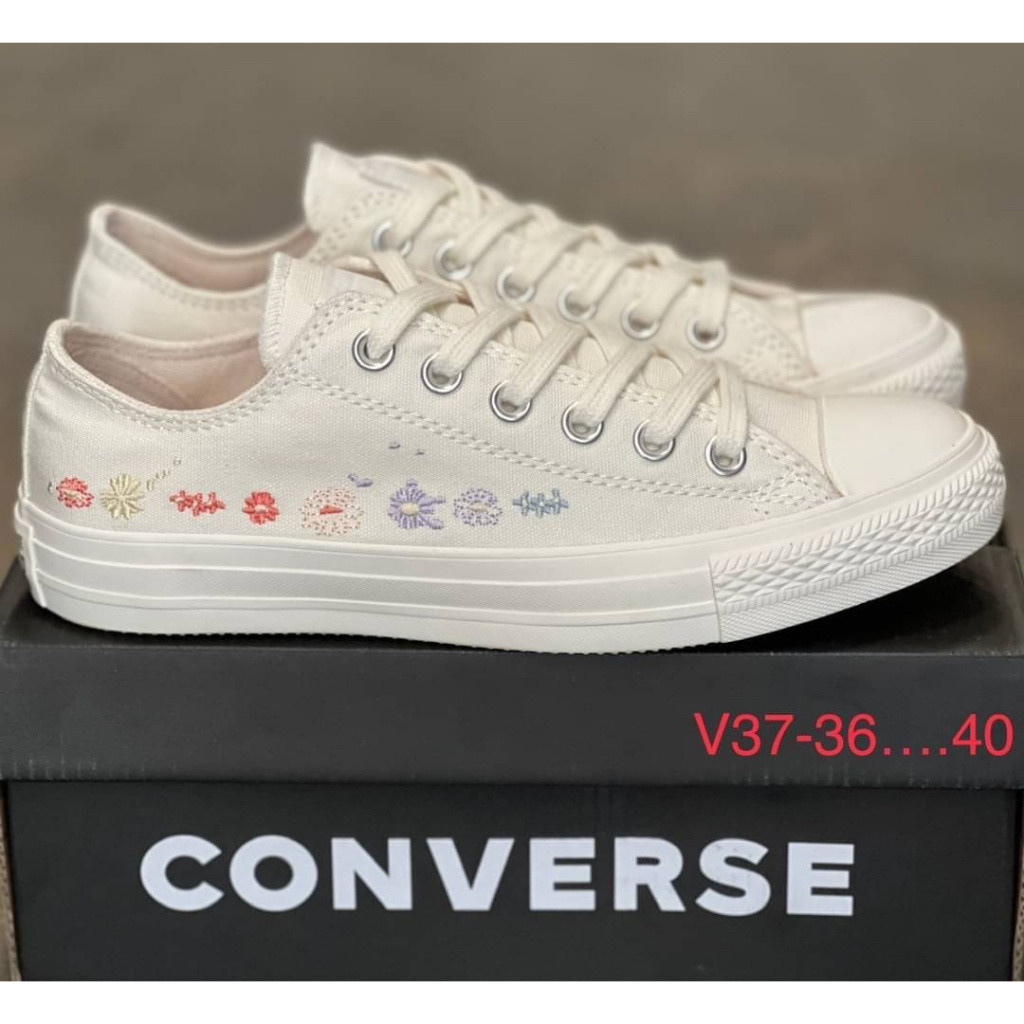 Converse Chuck Taylor All Star Embroidered Floral Shoes (full box ...