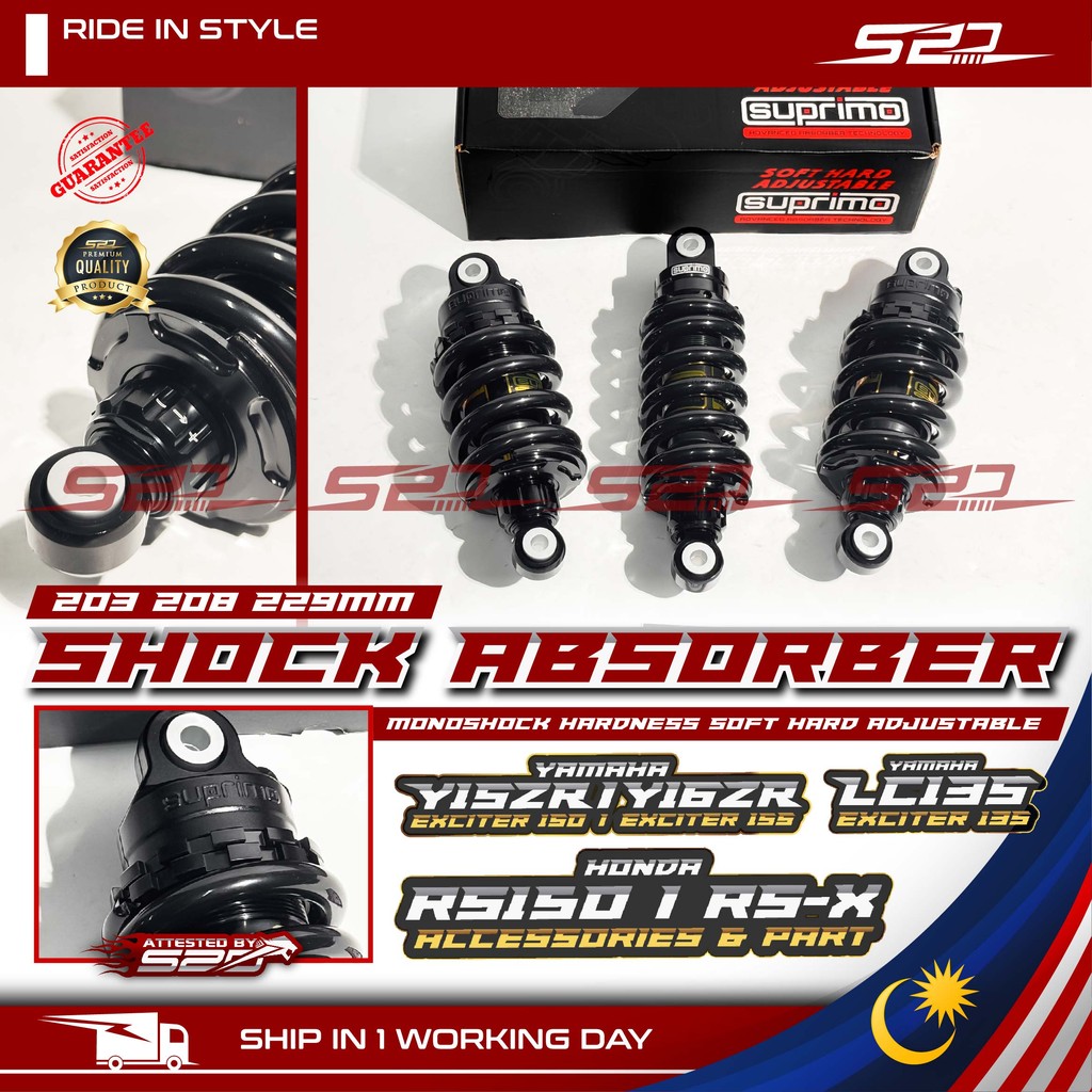 Shock Absorber SUPRIMO RS150 RS-X Y15 Y16 LC 203 208 229 MM Monoshock ...