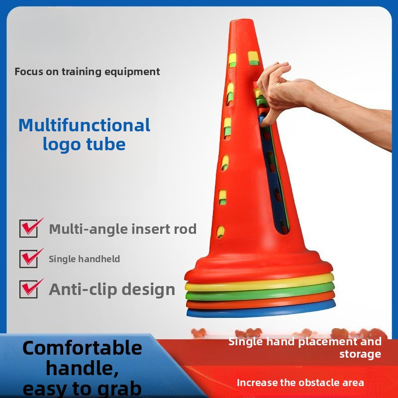 Football and basketball 50cm mark bucket, round-bottom mark bucket with ...