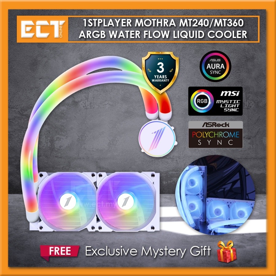 1STPLAYER Mothra MT240 / MT360 Infinite Space CPU ARGB Water Flow ...