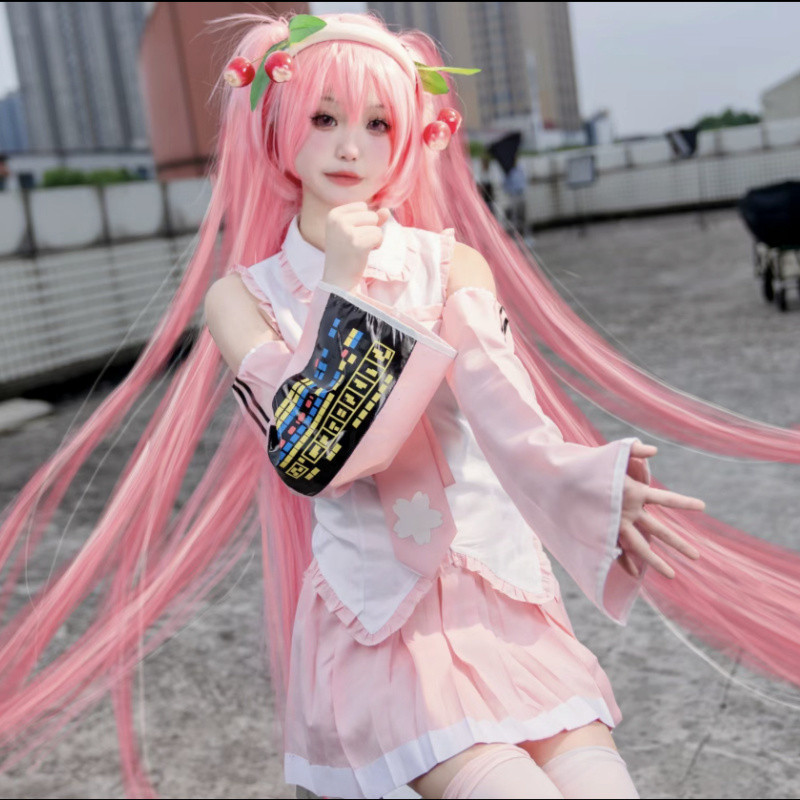 Hatsune Miku Sakura Cosplay Costume - Pink Uniform Suit | Shopee Malaysia