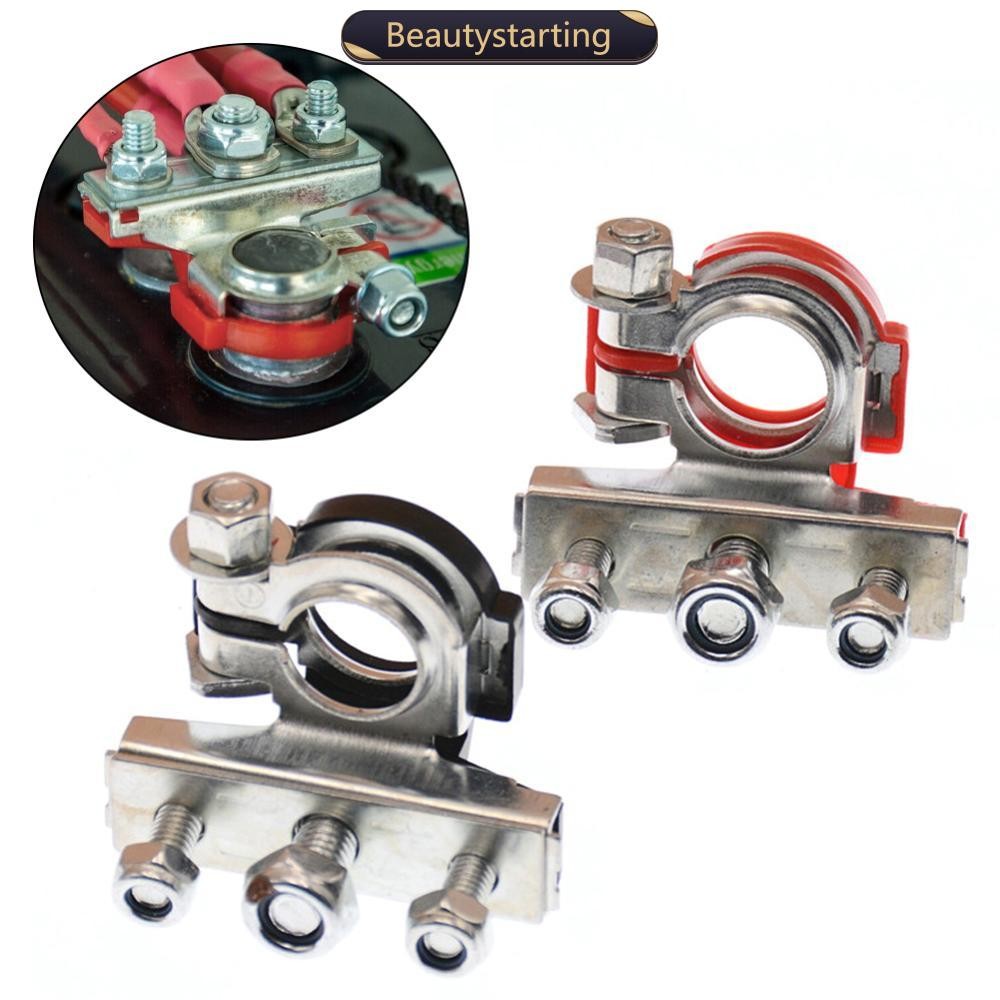 BEAUTYSTARTING 2Pcs Car 12V 3-way Battery Terminals Connector Negative ...