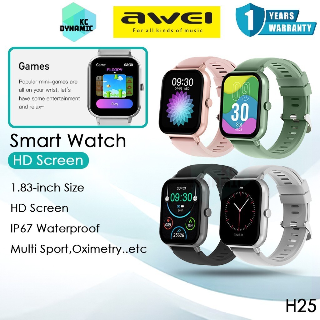 Awei H25 Smart Watch 1.83inch Outdoor Sport HD Sound IP67 Waterproof ...