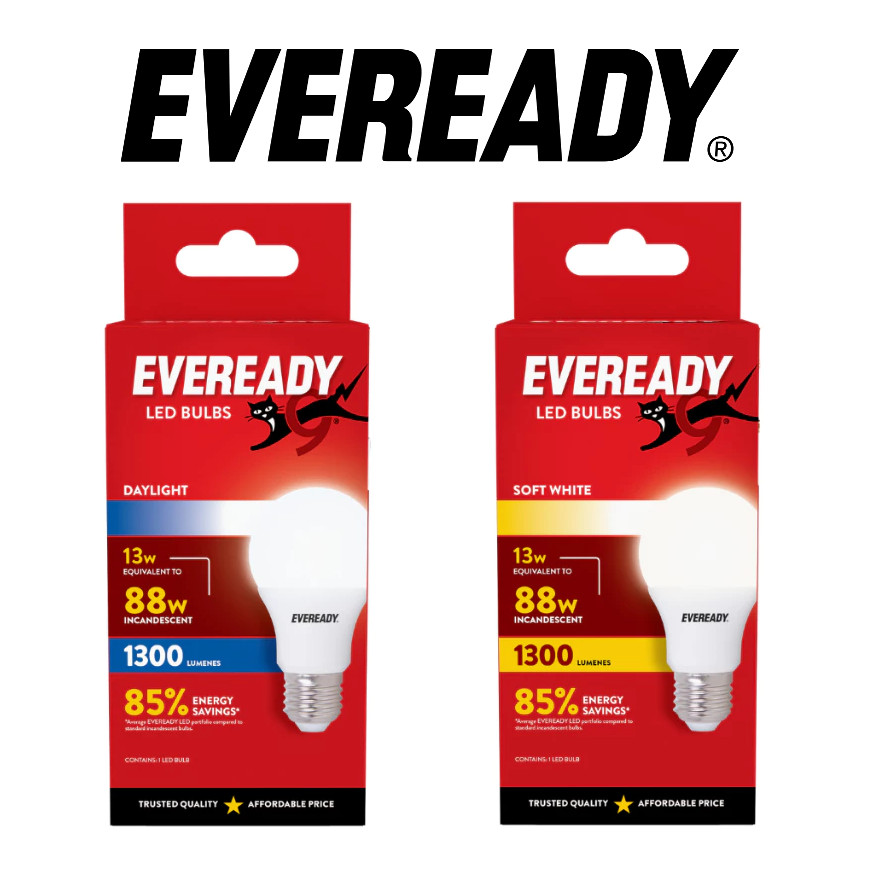 EVEREADY A60 LED Light Bulb 13W 11W 9W 7W 5W - Daylight / Soft White | Shopee Malaysia