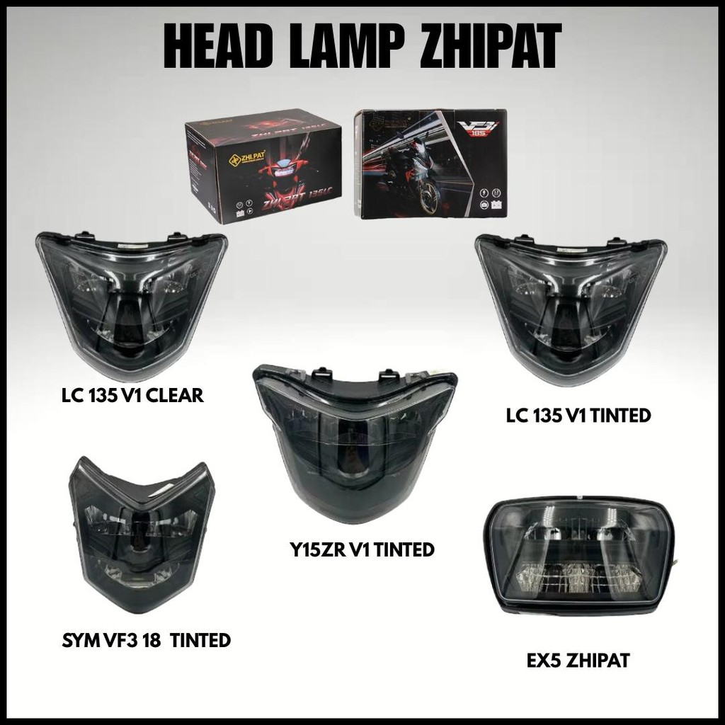LAMPU DEPAN LED LC135 V1, Y15ZR V1 ,EX5, SYM VF3i, HEAD LAMP LED FRONT ...
