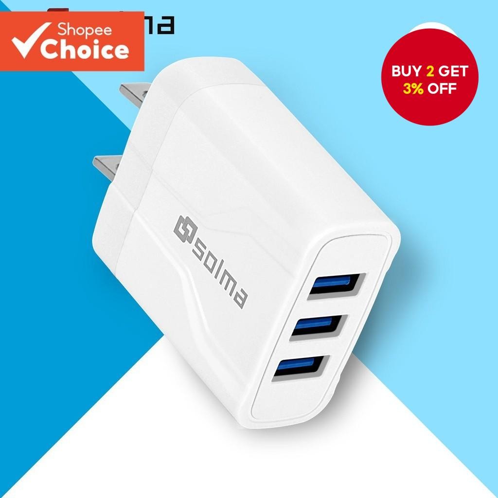 3-port for All Phone Travel Portable Mobile Plug Charger Power Adapter ...
