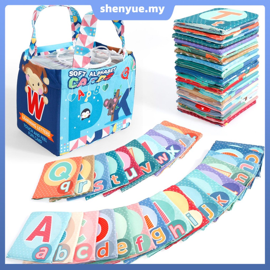 26Pcs Baby Soft Alphabet Cards Early Learning Soft Alphabet Flash Cards ...